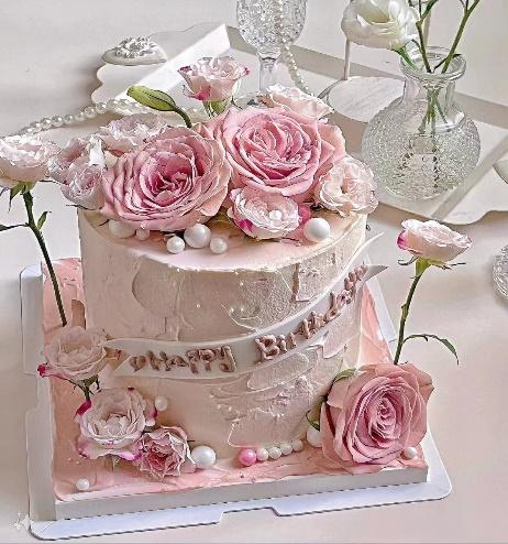 Pink Garden - De Taste - customize Cakes Singapore